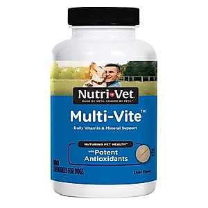 Nutri-Vet Multi-Vite Chewables for Adult Dogs - Daily Vitamin and Mineral Support to Support Balanced Diet - 180 Count