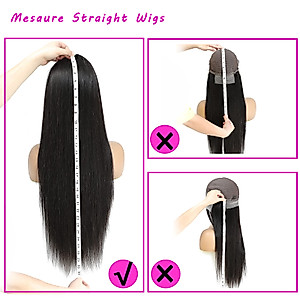 Straight Lace Front Wigs Human Hair 13x4 HD Transparent Lace Front Human Hair Wigs for Black Women Glueless Brazilian Virgin Hair Lace Frontal Wig 180% Density Pre Plucked with Baby Hair Hairline