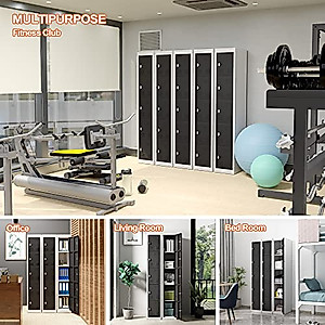 SUXXAN Kids Steel Storage Locker 5 Lockable Doors Steel Locker, Metal Office Locker Storage Cabinet，Kids Toy Safe Storage for Home and School (5 Door)