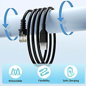 Barcode Scanner Cable for Honeywell MS9520 MS5145 MS1690 MS1890 MS9524 MS9535 Voyager MS9540 MK9540 MS9541 MS9544 MS9590 MS9590i Fusion MS3780 Cord Barcode Scanner USB Cable Barcode Scanner Cord