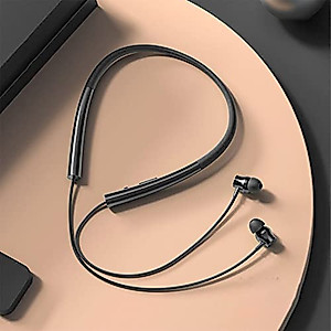 Neckband Bluetooth Earbuds, Wireless Bluetooth 5.2 Headphones with Microphone, 10 Hours Using Time, Deep Bass Strong Beat. (Black)