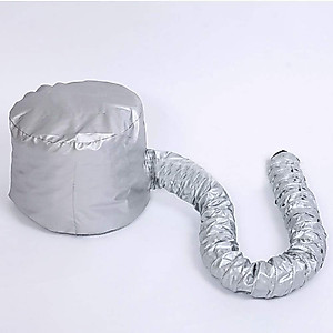 2018 Easy use Hair perm Hair Dryer Nursing dye Hair Modelling Warm air Drying Treatment Cap Home Safer Than Electric Cap (Silver)