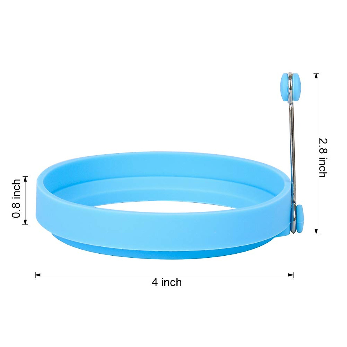 Emoly Silicone Egg Ring, Egg Rings Non Stick, Egg Cooking Rings, Perfect Fried Egg Mold or Pancake Rings (New,4pcs), Multicolor