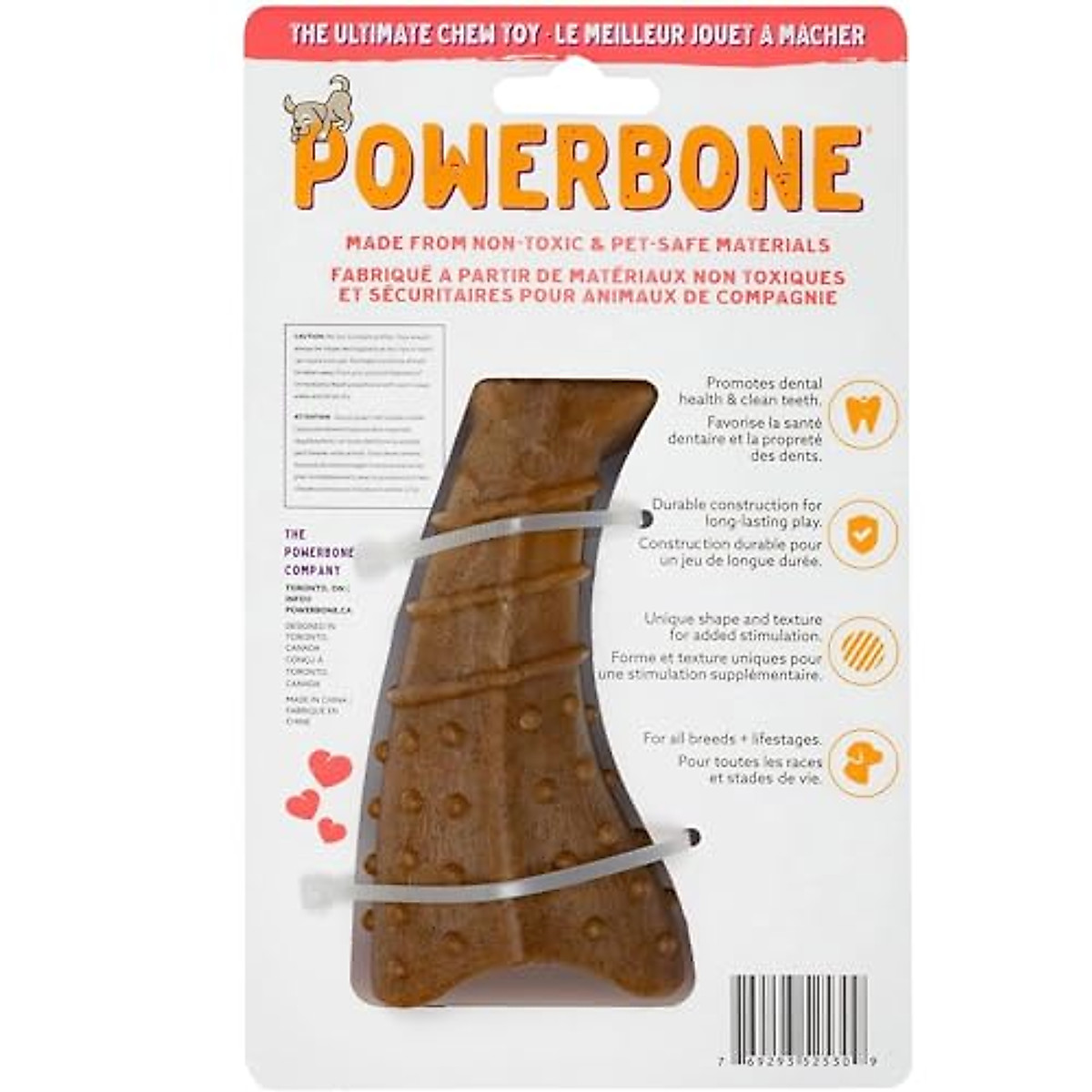 Power Bone Pet Chew Toy for Dogs - Durable, Non Toxic & Pet Safe - Best for Aggressive Chewers, Long Lasting Dental Health, Dog Teeth Cleaning, Dog Life Stages - Twist Tail 6''