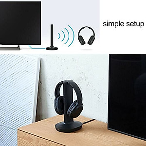 Sony Wireless Headphones for TV Watching, Home Theater Headphones, (WHRF400R) with Transmitter Dock (TMRRF400) Includes: AC Adapter, Sony Rechargeable Battery, Stereo Mini Plug Cable