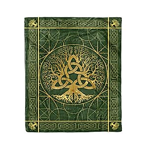 Irish Throw Blanket Saint Patrick's Day - Soft Fleece Celtic Tree of Life Blankets - Gifts for Wife, Husband, Dad, Mom for Birthday, Valentine, Christmas, Mother's Day - 50" x 60"
