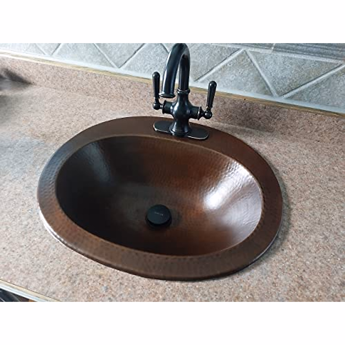 Sinkology BOD-0903BC Seville Copper Drop-in Bath Sink with Overflow in Aged Copper