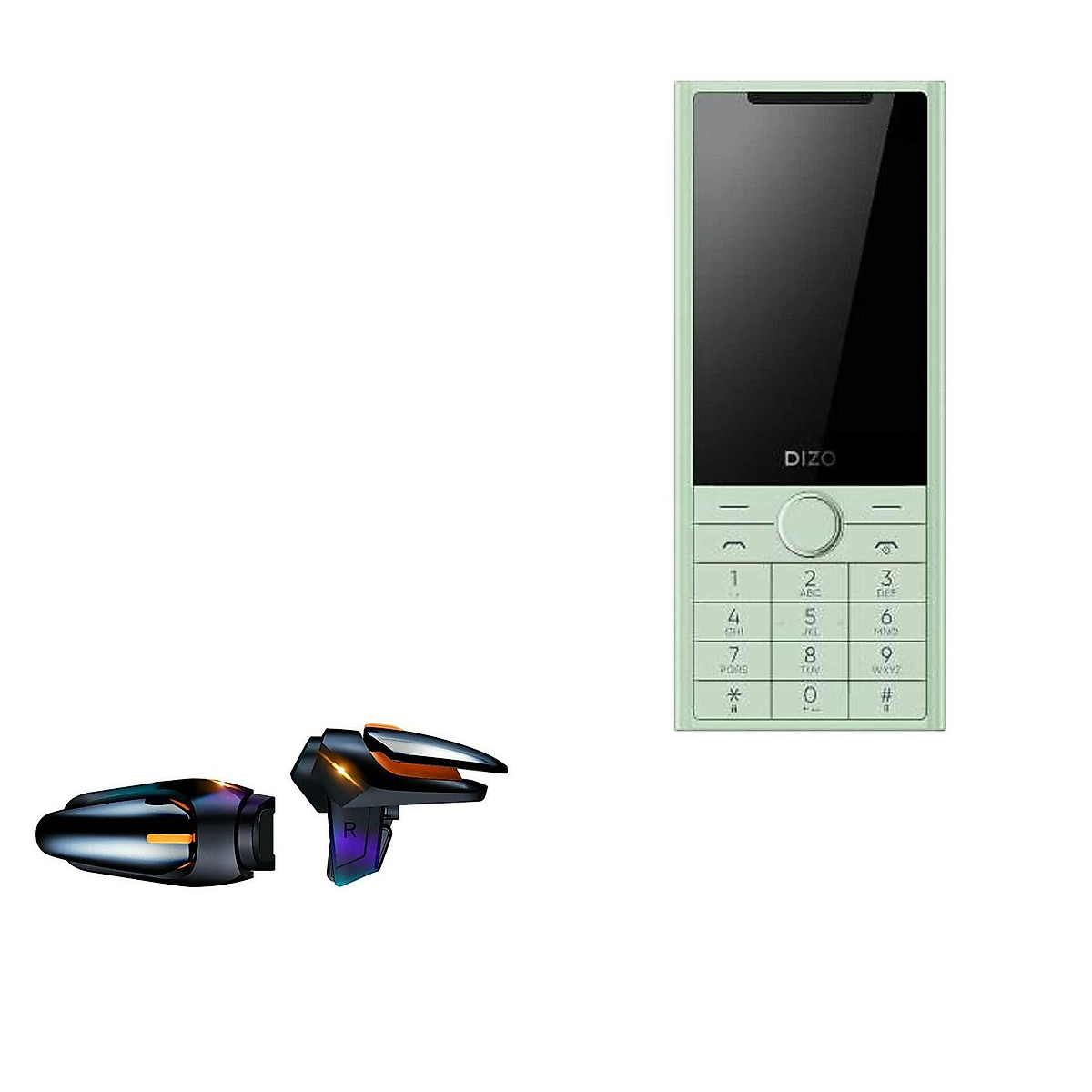 BoxWave Gaming Gear Compatible with Realme Dizo Star 500 - Touchscreen QuickTrigger Auto, Trigger Buttons Autofire Gaming Mobile FPS - Jet Black