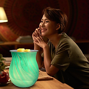 MeplLivs Electric Wax Warmer Art Glass Scented Essential Oil Warmer Tart Burner for Wax Melts Fragrance Candle Night Light Lamp for Gifts & Decor, Home, Office, Bedroom, Living Room. (04)