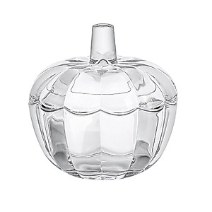 123Arts Crystal Glass Pumpkin Sugar Bowls Snack Jar Candy Dish Storage with Lid