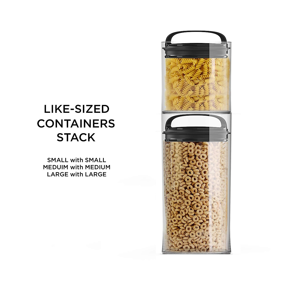 Prepara Evak Compact Glass Food Storage, 24 Ounce, Black