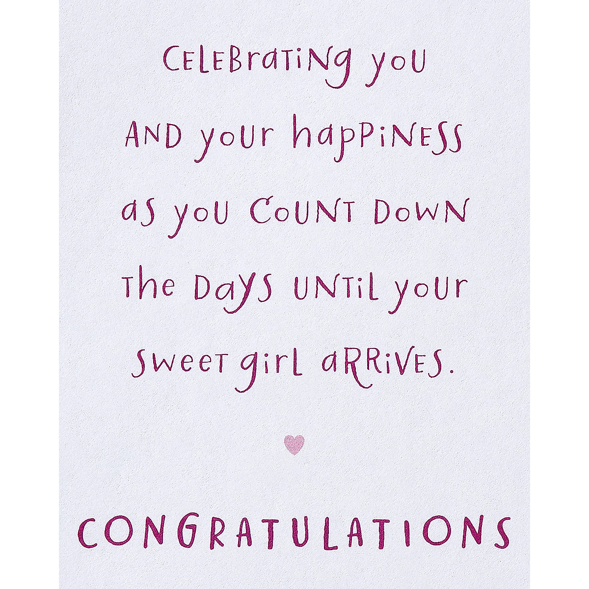American Greetings Baby Shower Card for Girl (Count Down the Days)