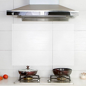 Emoyi Kitchen Backsplash Wallpaper Stickers Waterproof Oilproof High Temperature Resistant Transparent PVC,17.5inchesx27.5inches /6pcs