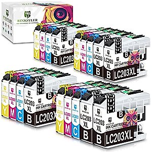 BINKSYLER Compatible LC203 XL Ink Cartridge Replacement for Brother LC203 LC201 LC203XL LC201XL work with Brother MFC-J460DW J480DW J485DW J680DW J880DW J885DW MFC-J4320DW J4420DW(6B,4C,4M,4Y)18-Pack