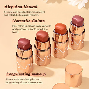 Cream Blush Stick Makeup, Multi-use Blush Beauty Wand for Eye, Lip and Cheek, Longwear Waterproof Moisturizing Monochromatic Blush Stick, Buildable & Mixable. Matte Finish, 0.3oz (Shy Pink #4)