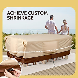 COSFLY Waterproof Patio Furniture Set Covers Durable, Outdoor Table and Chair Covers Rectangular Large - Fits up to 108L x 82W x 28H inches