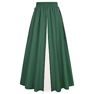 SCARLET DARKNESS Long Maxi Skirt for Women Ren Fair Peasant Cottagecore A Line Skirt Green XXL