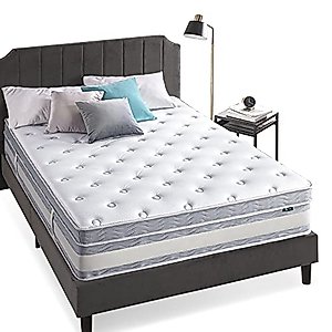 ZINUS 14 Inch Green Tea Cooling Gel Memory Foam Hybrid Mattress / Pocket Innersprings for Motion Isolation / Edge Support, King, White