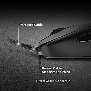 BenQ Zowie S2-C Symmetrical Gaming Mouse | Professional Esports Performance | Driverless | Paracord Cable | Revisioned C-Features | Matte Black | Small Size