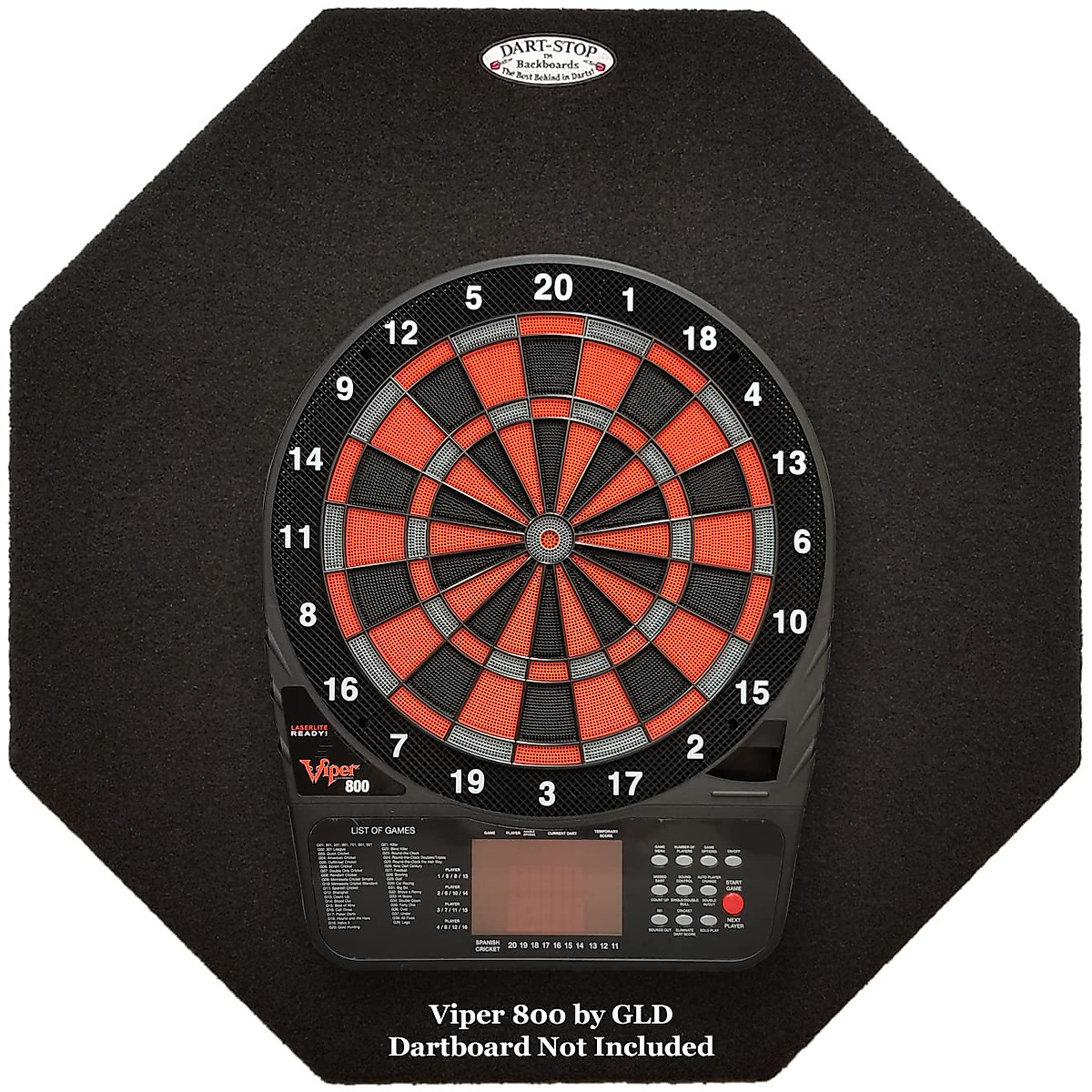 Dart-Stop 36 inch Black Octagon Pro Dart Board Back Board | Wall Protector | Dartboard Surround