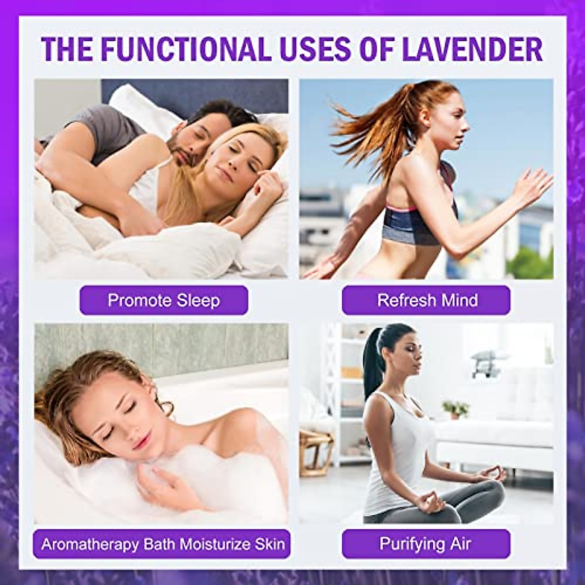 Timoo Dried Lavender Bundles 100% Natural Dried Lavender Flowers for Home Decoration, Photo Props, Home Fragrance, 2 Bundles Pack