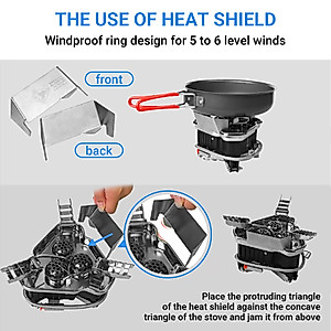 Bulin Camping Stove 5800W Adjustable Ultralight Backpacking Gas Stove Windproof Camp Portable Propane Stove Burner for Camping Hiking Backpacking Outdoor