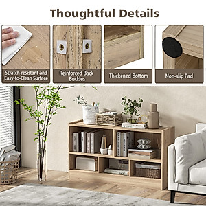 IFANNY Toy Storage Organizer, 2-Tier Kids Bookshelf, 5 Cube Kids' Bookcases, Cabinets & Shelves, Wooden Toy Shelf Organizer, Small Book Shelf for Kids Rooms, Playroom, Classroom, Nursery (Natural)