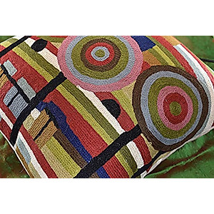 Kashmir Designs Hundertwasser Modern Pillow Cover | Beloved Gardens | Modern Outdoor Pillows | Abstract Couch Cushion| Modern Farmhouse Pillows | Mid Century Chair Cushions | Handmade Wool Size 18x18
