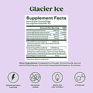 Bloom Nutrition Pre Workout Powder, Amino Energy with Beta Alanine, Ginseng & L Tyrosine, Natural Caffeine Powder from Green Tea Extract, Sugar Free & Keto Drink Mix (High Energy Gacier Ice)