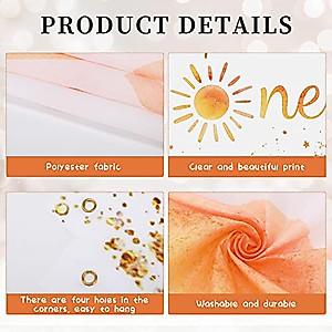 Boho Sun First Trip Around The Sun Backdrop First Birthday Photography Backdrop Sunshine Banner for Baby Shower Sun Theme Boys Girls 1st Birthday Party Photo Background Decoration Supplies