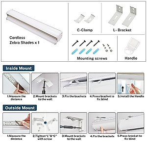 Pasoun Zebra Blinds Cordless Dual layer Window Shades Blackout Roll up Blinds Light Control Day and Night Easy to Install Roller Shades for Home（ Autumn，18" W X 48" H ）
