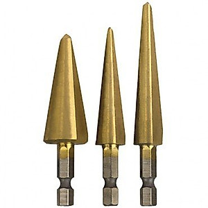 3 qty of High Speed Steel Stepless Drill Bits