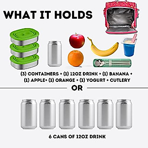 J World New York Casey Kids Lunch Bag. Cute Insulated Lunch-Box for Boys Girls, Fox