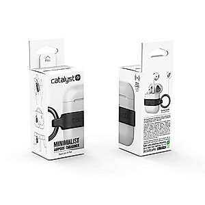 Minimalist case for AirPods 1 & 2 by Catalyst - Extra Grippy High Gloss Surface Finish, Ultra Light Weight, Slim Design, Compatible with Wireless Charging - Black