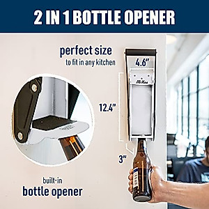 McKay 12 oz. Metal Can Crusher, Heavy-Duty Wall-Mounted Smasher for Aluminum Seltzer, Soda, Beer Cans and Bottles for Recycling, Gadgets for Home (White)