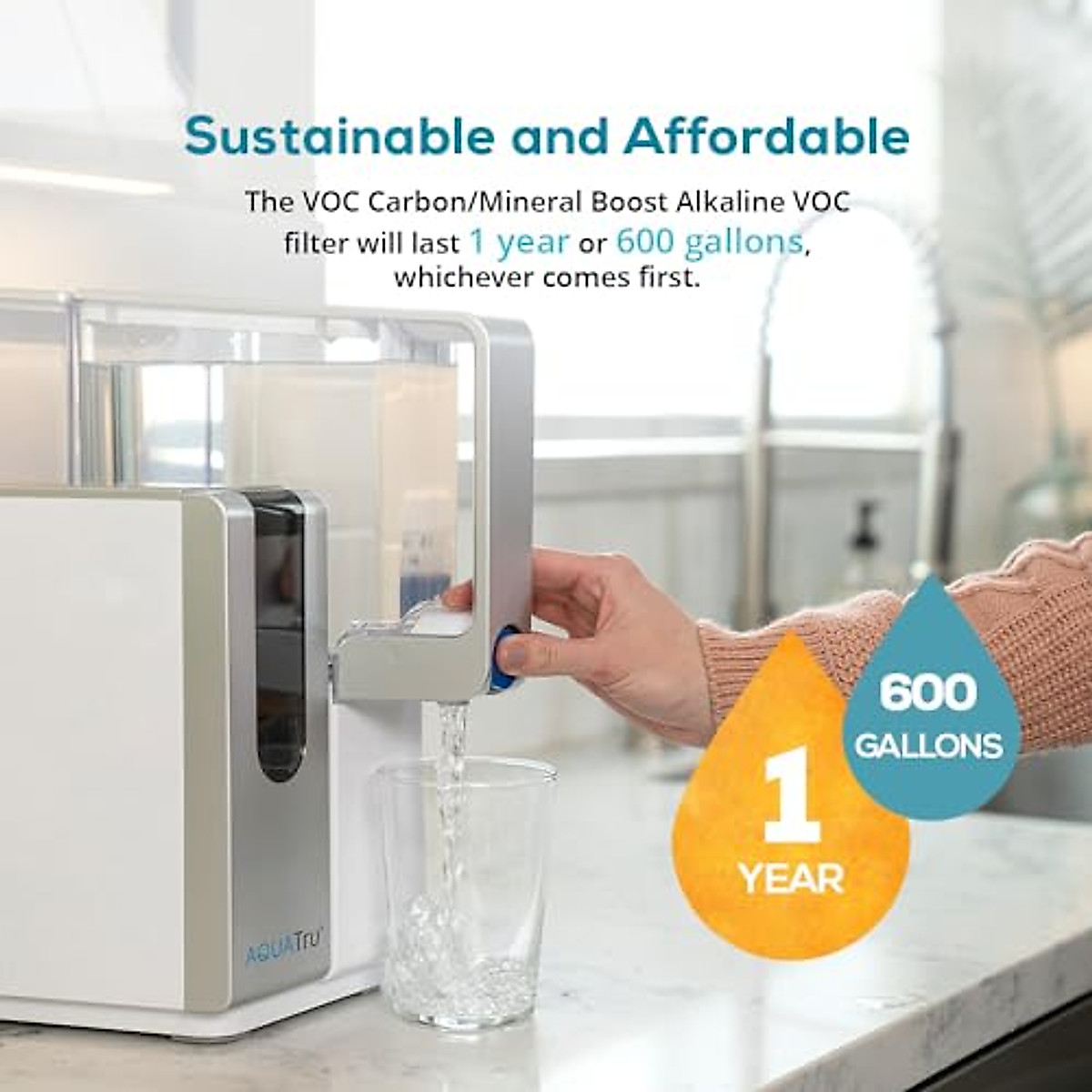 AquaTru - Replacement VOC Filter with ph+ Mineral Boost (Stage 4) for AquaTru Classic, Connect & Under Sink AquaTru Water Purifier