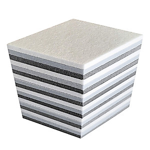 EZLALA 18 Pack Acoustic Panels High Density Diamond 3 colored White, Grey, & Dark Grey Sound Proof PET Noise Absorbing Sound Proof Wall Panels 6"x6"x0.5" Inch Thickness