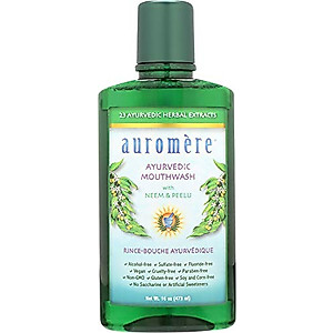 Auromere Ayurvedic Mouthwash - Vegan, Fluoride Free, Alcohol Free, Natural, Non GMO (16 fl oz), 1 Pack