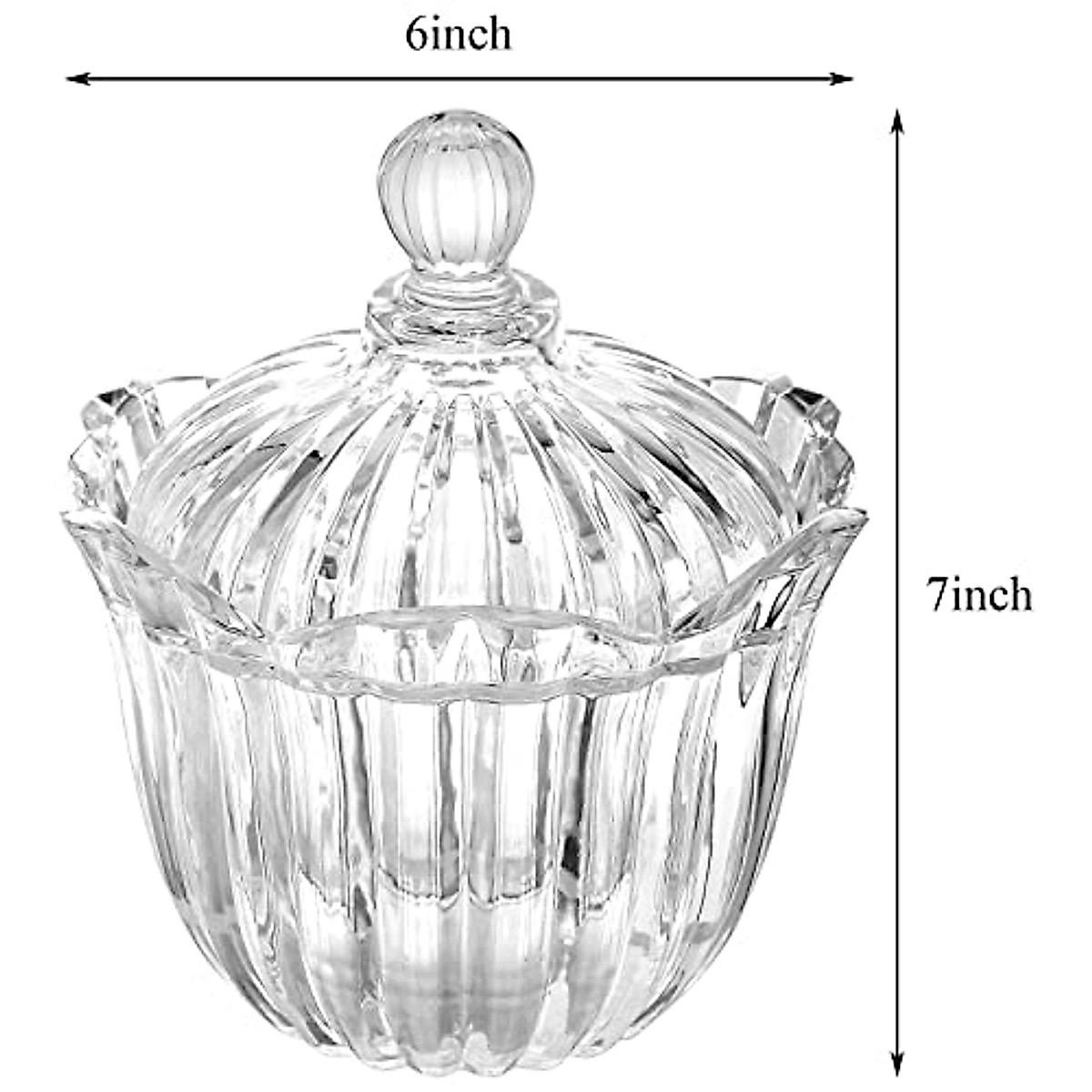 Hacaroa 2 Pack Acrylic Candy Dish with Lid, Crystal Covered Candy Bowls, Decorative Candy Jar Containers for Candy Buffet, Party, Wedding, Housewarming, Clear