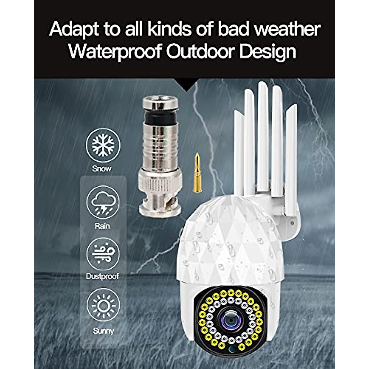 20PCS BNC Compression Connector 75 Ohm Coupler with Copper Pin for RG58-59 Crimper Video Plug Extension Coaxial Siamese Cable Crimper Adapter Male CCTV Home Security Camera Antena System