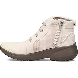BZees Womens Kick Back Ankle Boot Taupe Plaid 8.5 M