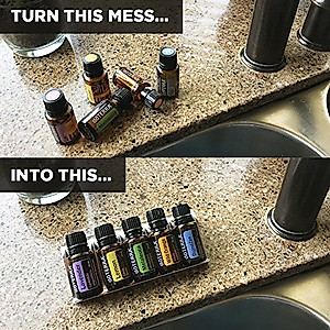 Simply Shelf Essential Oil Storage Organizers - 3pc Expandable Set - Essential Oil Holders for Drawer Storage & Tabletop Display - Holds 15 Oil Bottles (5 & 15mL)