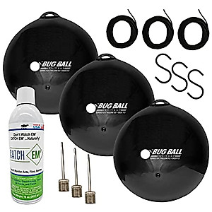 Bug Ball 3 Pack Deluxe Kit Complete- Odorless Eco-Friendly Biting Fly and Insect Killer with NO Pesticides or Electricity Needed, Kid and Pet Safe