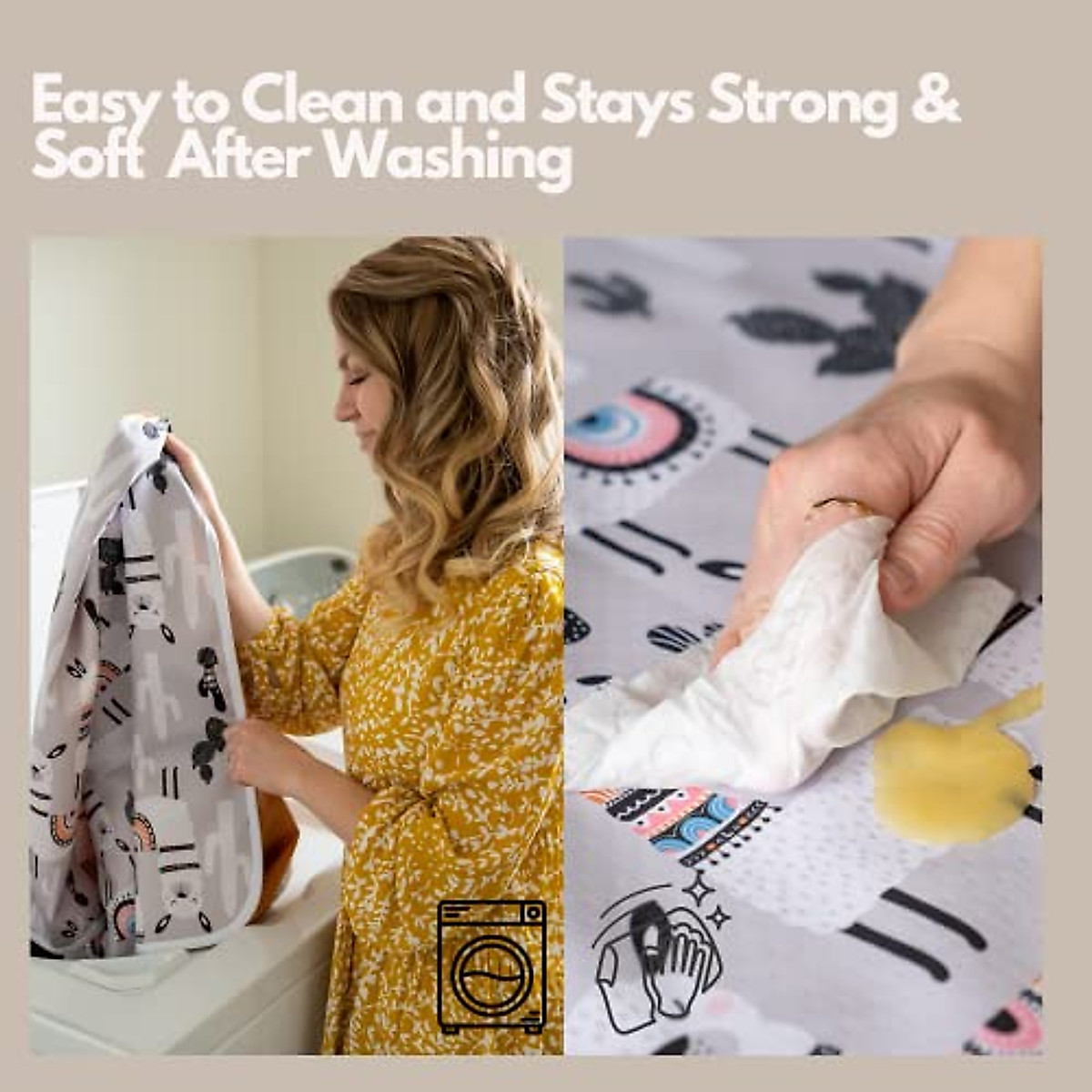 BABYBOET Splat Mat for Baby – Under High Chair Floor Mat Protects Wood, Vinyl and Carpet from Spills – Waterproof Triple Layer Baby Mat with Anti-Skid Backing Deters Bunching and Sliding (51” x 51”)