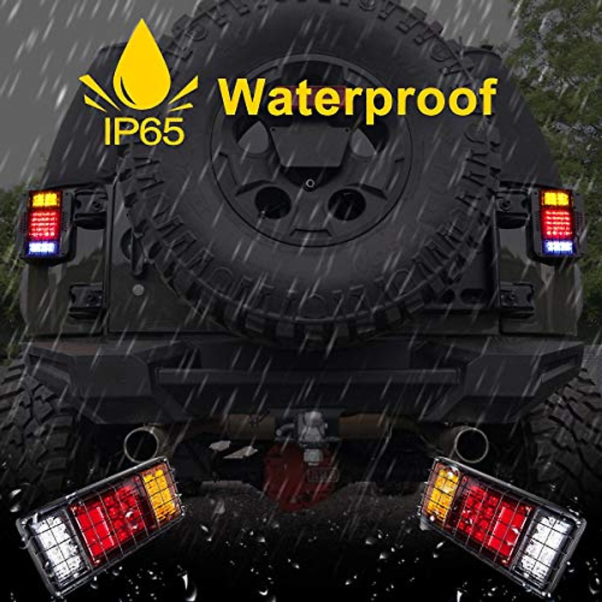 LIMICAR 40 LED Trailer Tail Lights Kit Waterproof with Reverse Turn Signal Brake Trailer Light For UTV UTE RV Camper Pickup Truck, Boat(2 Pack)