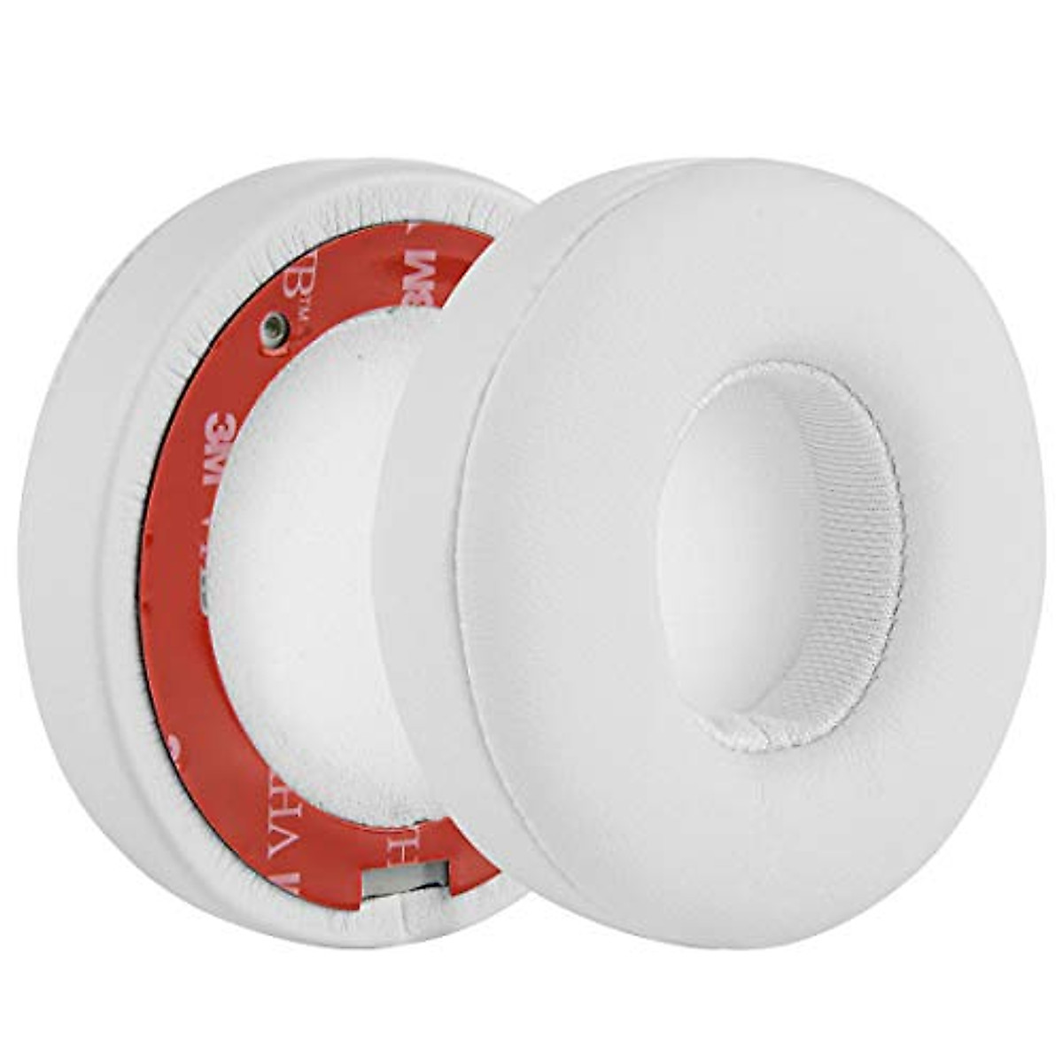 Geekria QuickFit Replacement Ear Pads for Beats Solo2.0 (B0534) On-Ear Headphones Earpads, Headset Ear Cushion Repair Parts (White)