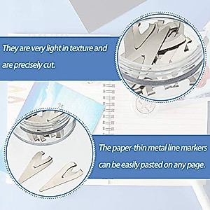 6 Boxes Metal Bookmarkers Book Darts Tin Stainless Line Markers Book Darts Line Book Markers for Readers Students, 12 Per Box (Silver, Gold, Rose Gold)