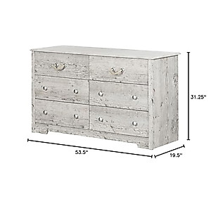 South Shore Aviron 6-Drawer Double Dresser-Seaside Pine