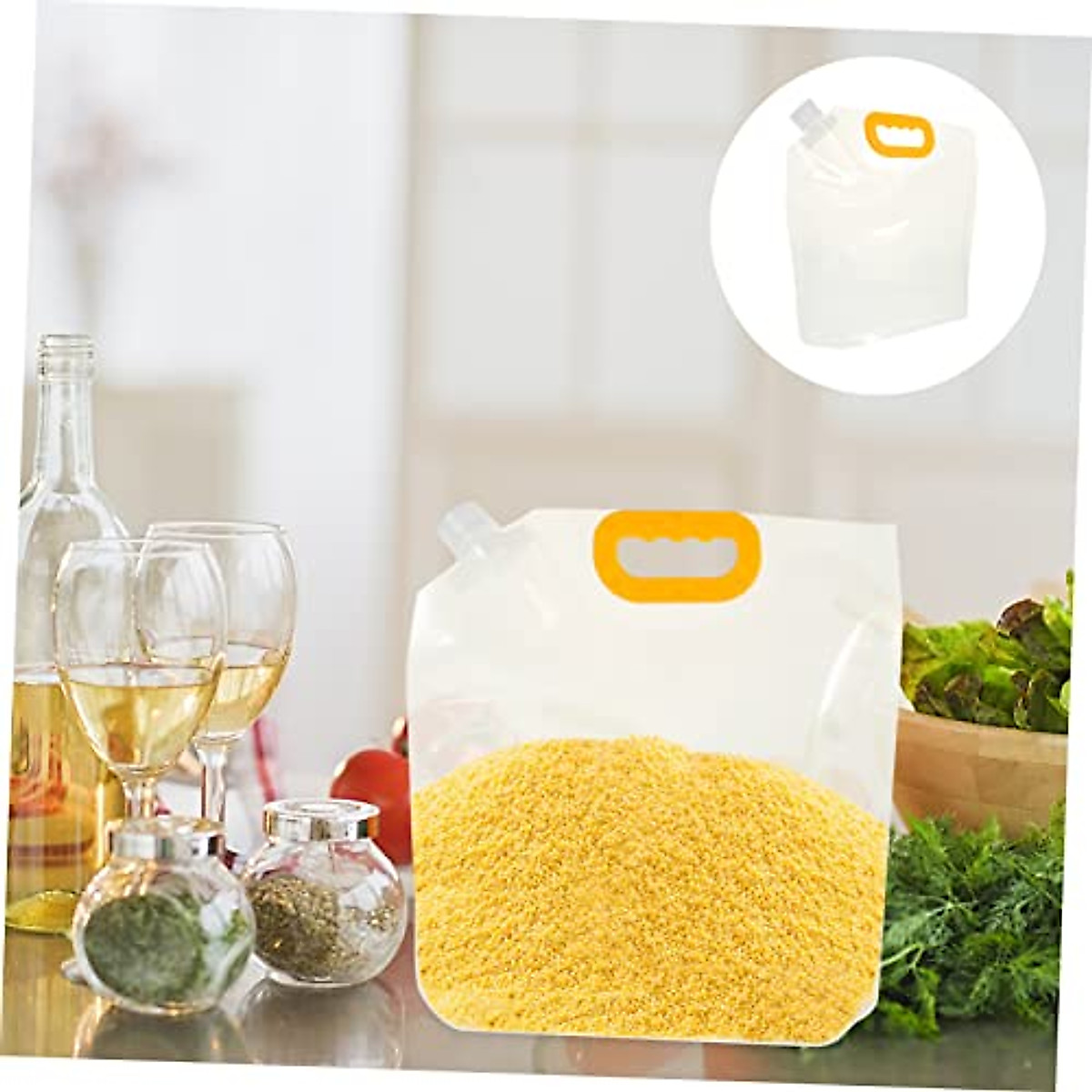 Cabilock 20 Pcs Transparent Grain Bag Nuts Storage Bags Kitchen Canisters Grain Nozzle Bags Reusable Snack Bags Reusable Produce Bags Clear Organizer Bags Nuts Bags Tea Bag Handle Food