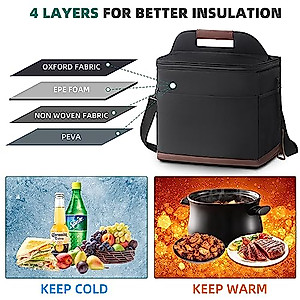 dujp Large Cooler Bag Collapsible Insulated Reusable Lunch Bag for Men Women,Lunch Box for Office Work Camping Picnic Beach, Leakproof Freezable Bag